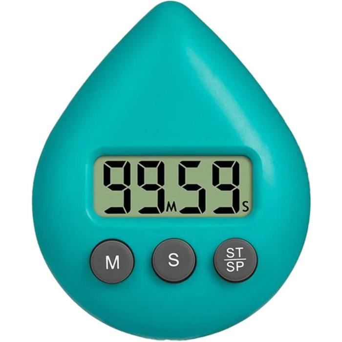 Horloge de salle de bain, minuterie de douche numérique, étanche, en forme de goutte d'eau, 5 ...