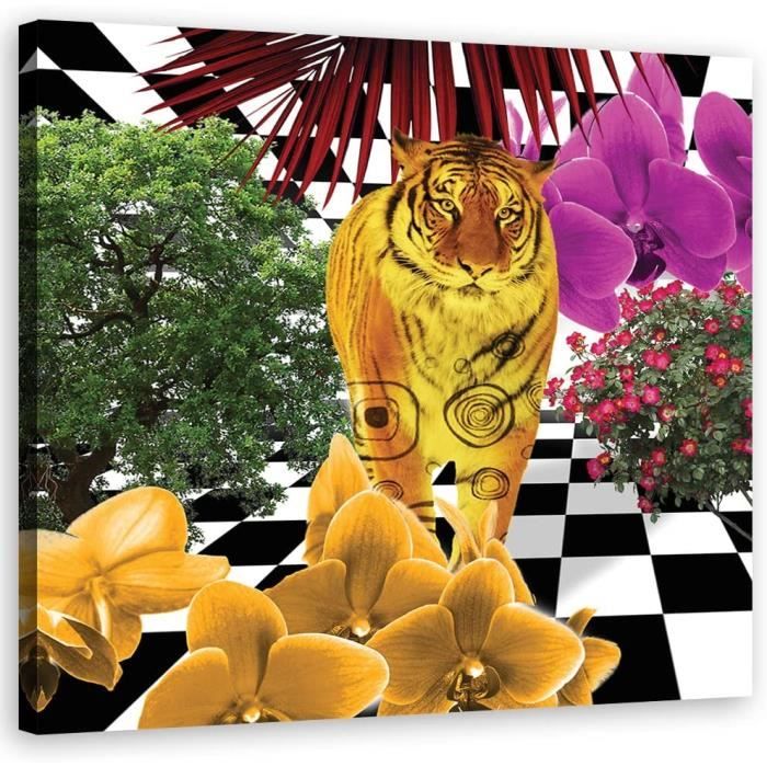 Toile Animaux Tigre Afrique Collage Image décoration Murale Design ...