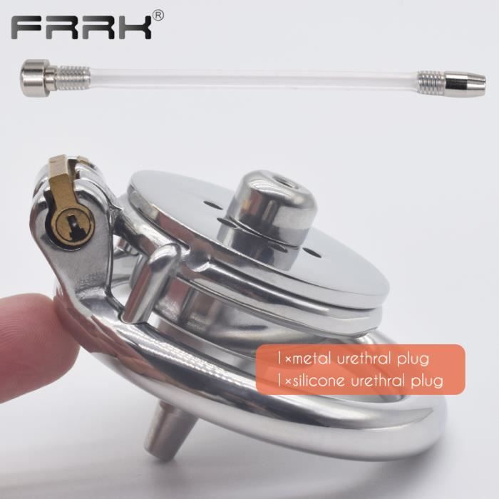 (FRRK-139-55Y-TUBE)petit dispositif de Cage de chasteté négative courte avec cylindre en acier ...