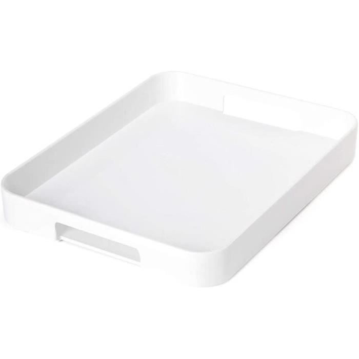 Plateau De Service Plateau De Plateau En Plastique Rectangulaire Blanc ...