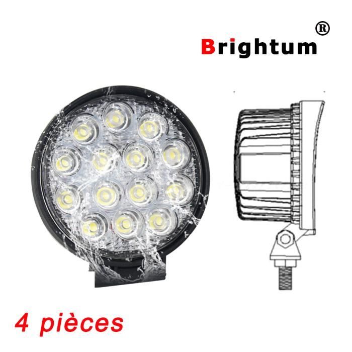 4x projecteur de travail LED 42W Rond 4x4 Camion tracteur offroad phare ...