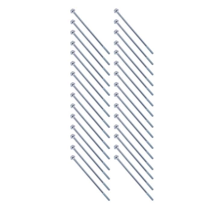 Duokon Vis longue hexagonale 20 pièces boulon à bride hexagonale ...