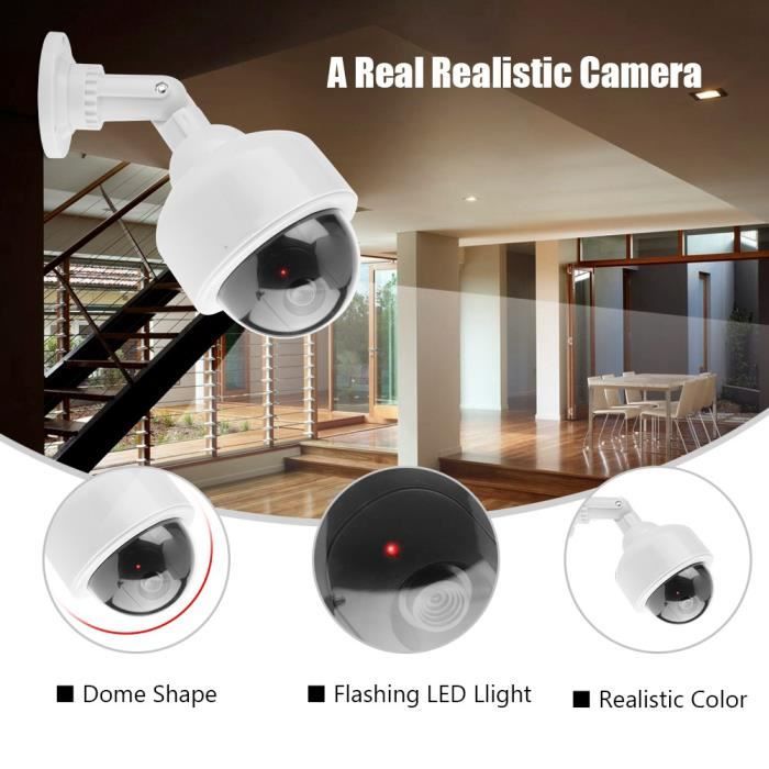 Dummy Security Camera Dome Shape Blinking Fake Security Camera 360 ...