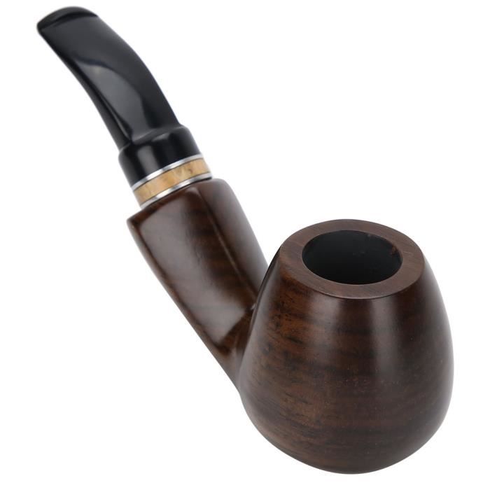 HURRISE Pipe en bois Pipe en ébène avec anneau, grain de bois brillant ...