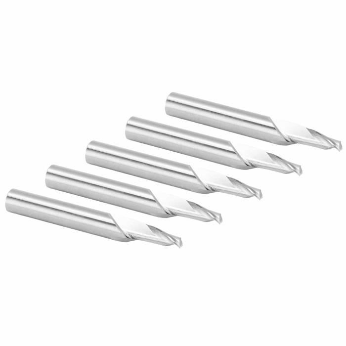 Qiilu fraise en spirale 5 pièces fraise en bout en spirale 8mm tige 1 ...