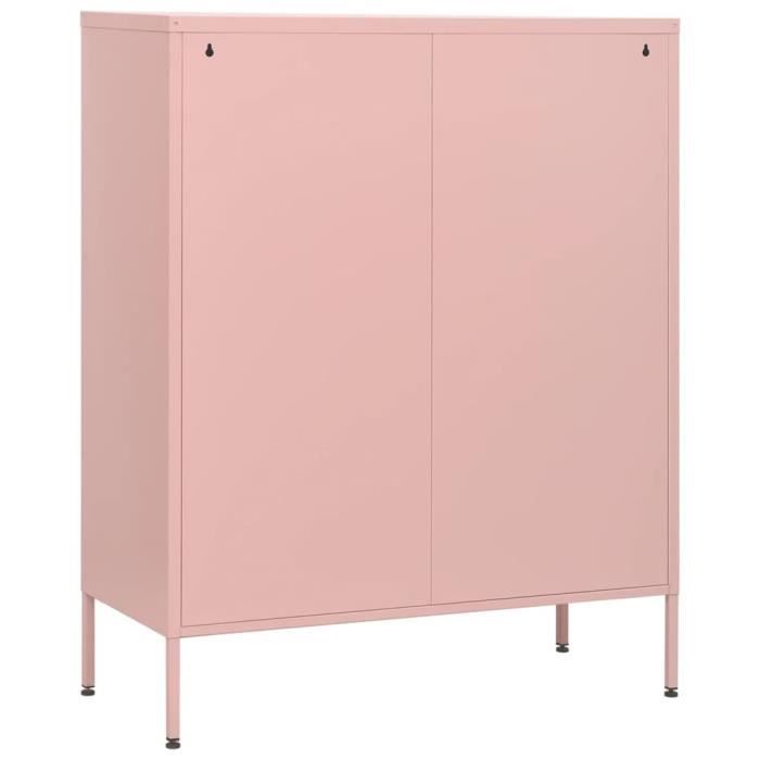 Commode - QQMORA - AIR75961 - Acier - Rose - 3 tiroirs - 80x35x101,5 cm - Cdiscount Maison