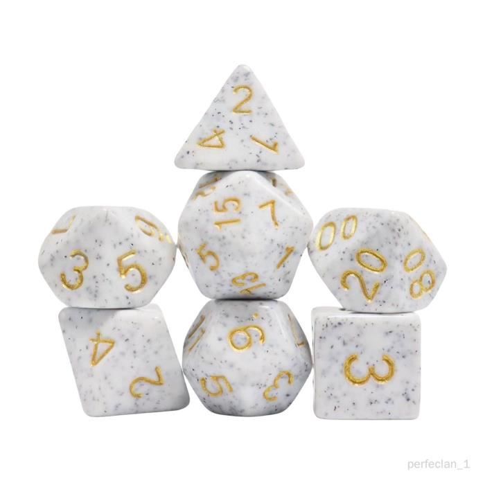 Ensemble de dés de jeu 7 pièces - SHIWAKI - Dés multi-faces - Pour jeux ...