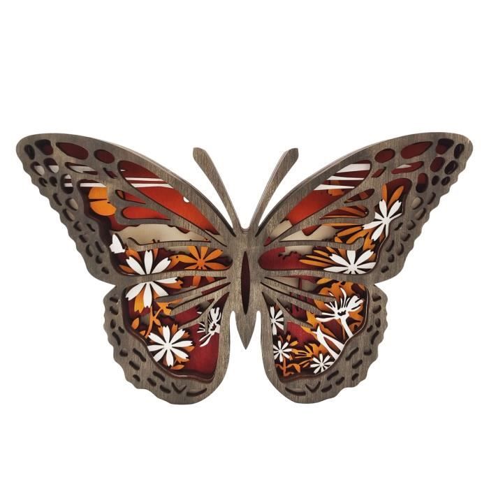 Bureau Sculpture en Bois Statue de Papillon ForêT Bois Ornement ...