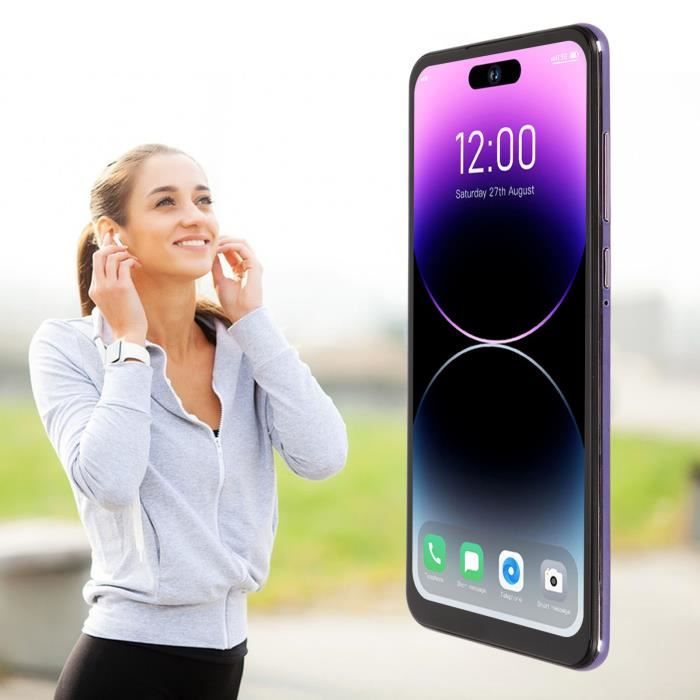Sonew Smartphone 4G Ultra Fin 6,6 pouces avec déverrouillage facial et ...