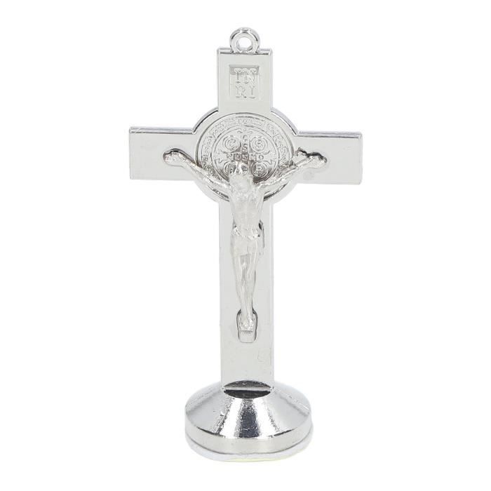 Tbest Crucifix debout Crucifix Argenté Style En Alliage De Zinc Poli ...