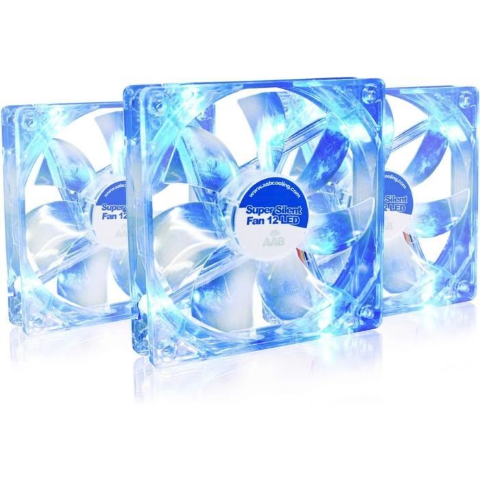 Super Silent Fan 12 Blue Led - 120Mm Ventilateur Pour Boîtier Pc Avec 4 ...