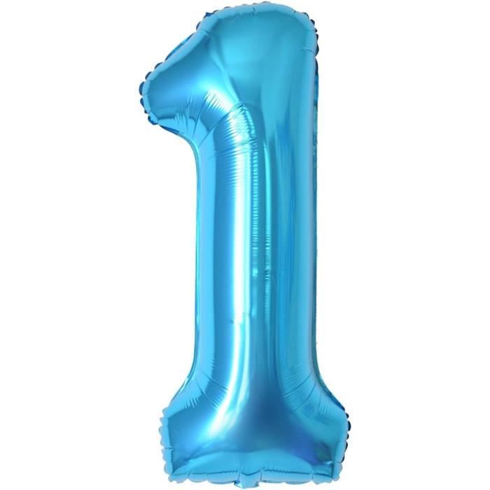 Ballon D'Anniversaire Chiffres 1Ans | Bleu Ballon Helium 1Ans Ballons ...