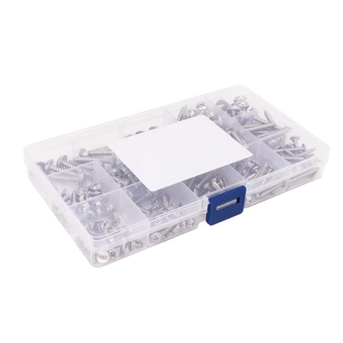 Assortiment vis autotaraudeuses inox M3 M4 M5 pour bois - Résistant à la corrosion - Robuste et ...