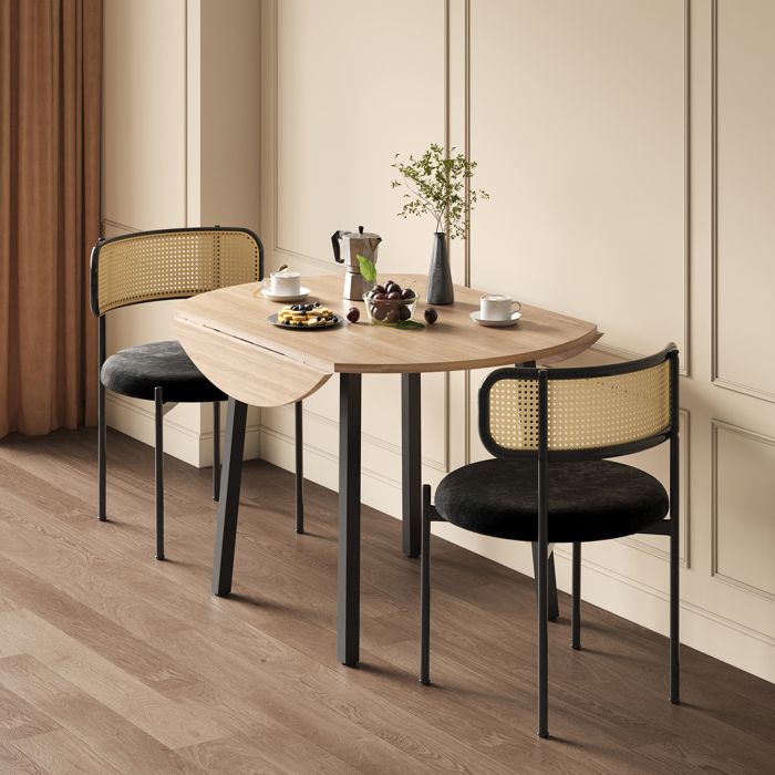Table pliante, 100 x 100 cm, pour 2 à 4 personnes, ronde, pieds en ...