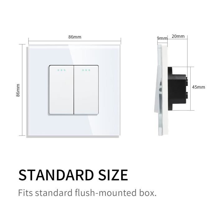 2 Pièce Interrupteur De Bouton À Bascule De Avec Points Fluorescents ...
