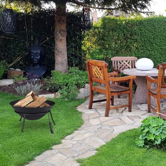 Relaxdays Brasero, en Fonte de Fer, Point de feu pour Jardin avec ...