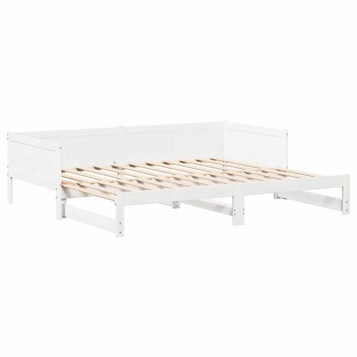 Lit Pull-out de Jour Blanc 180 x 200 cm Bois massif en pin ...