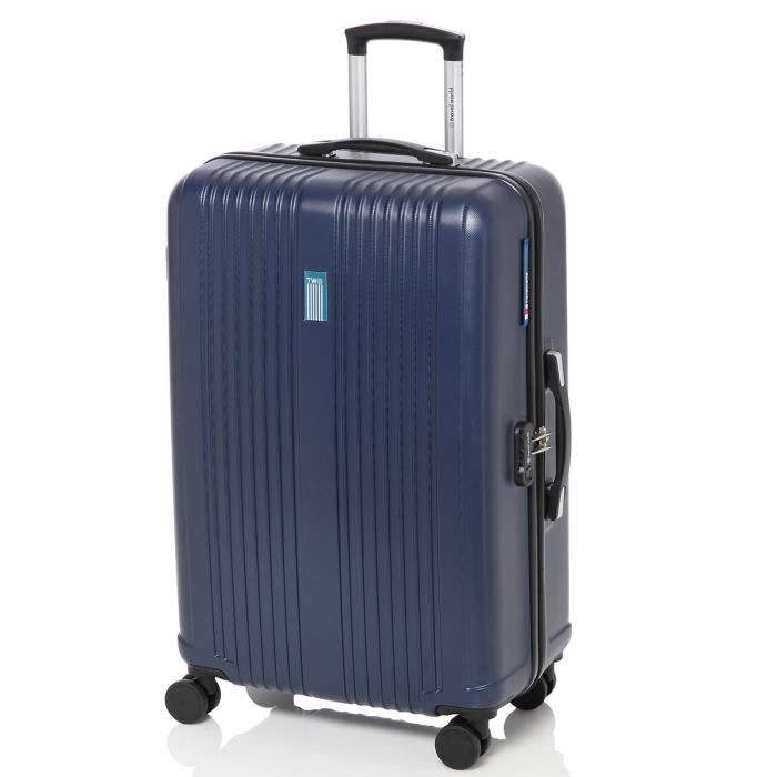 TRAVEL WORLD Valise Rigide ABS 4 Roues 68 cm APL Bleu marine