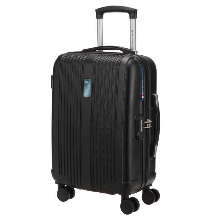 TRAVEL WORLD Valise Cabine Low Cost Rigide ABS 4 Roues 48 cm APL Noir