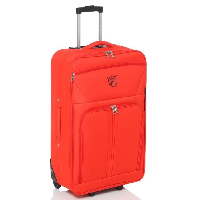 TRAVEL WORLD Valise Souple 2 Roues 68 cm PTO Rouge