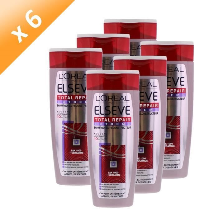 ELSEVE Shampoing Total Repair Extreme 250ml (x6) - Cdiscount Au quotidien