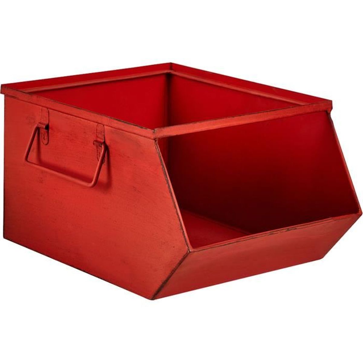 Paulo Panier / Bac de rangement rouge en métal - Rouge - Cdiscount Maison