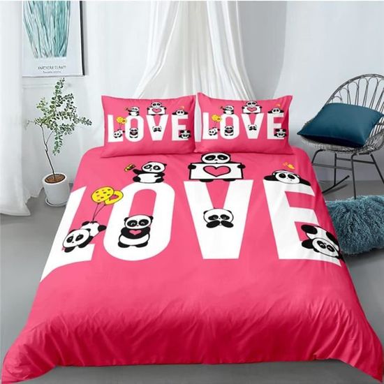 Parures de Lit Panda Dessin Animé 3D Faune Animal Décor Housse de ...