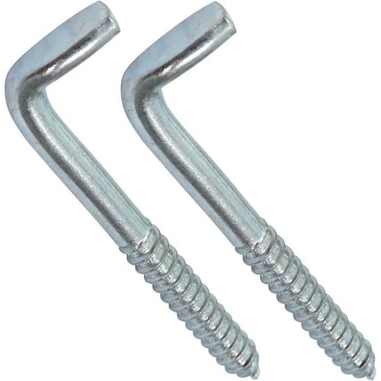 C44750 Lot De 2 Vis À Bois Filetés Crochet En Forme De L Gond À Visser ...