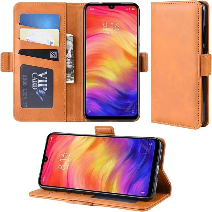 Étui rabat Xiaomi Redmi Note 7 / Redmi Note 7 Pro en cuir PU premium ...