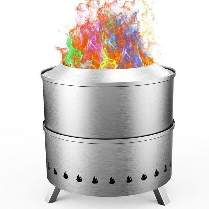 Braséro Exterieur de jardin Portable Foyer sans Fumée Rechaud à Bois en ...