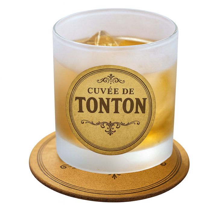 Verre avec sous-verre cuvée de tonton - La cave Cdiscount