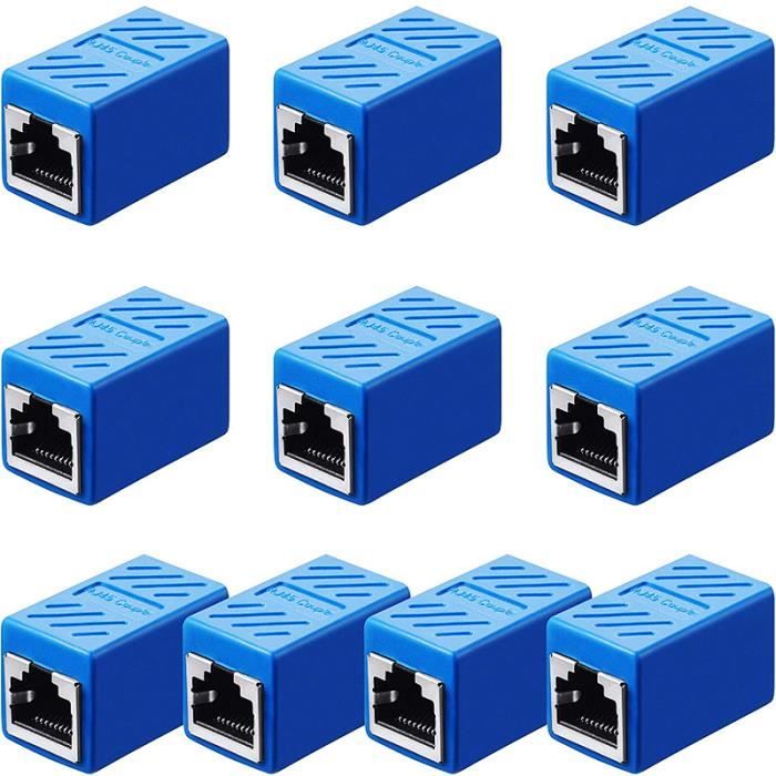 10 pièces-HTOC – connecteur de réseau RJ45 pour Cat6-Cat5, 10 pièces ...