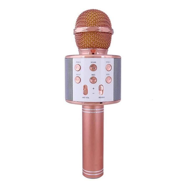 Or rose Microphone professionnel sans fil à condensateur, avec support ...