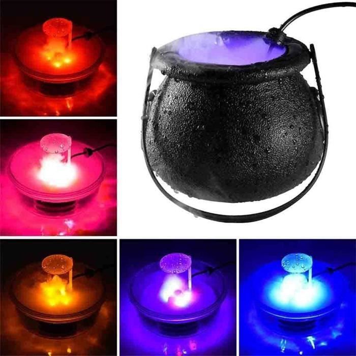 Halloween Cauldron Mister Mist Maker Smoke Fog Machine LED Chaudron ...