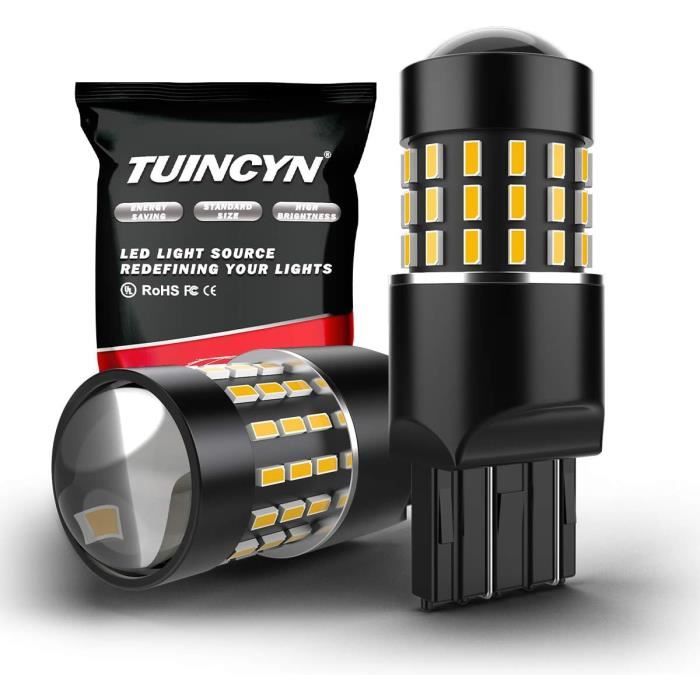 7443 T20 W21-5W Led Blanc Ampoules 12V W3×16Q 7440 W21W 3014 54-Ex Jeu De Puces Feu De Recul ...