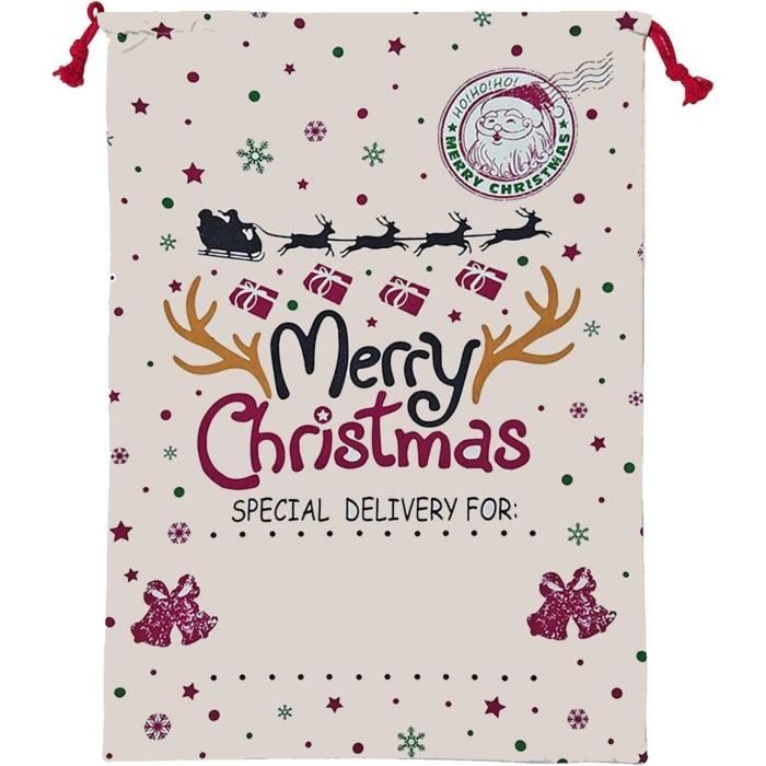 Sacs Cadeaux de Noël, Géant Santa Sacks Canvas Extra Large Christmas ...