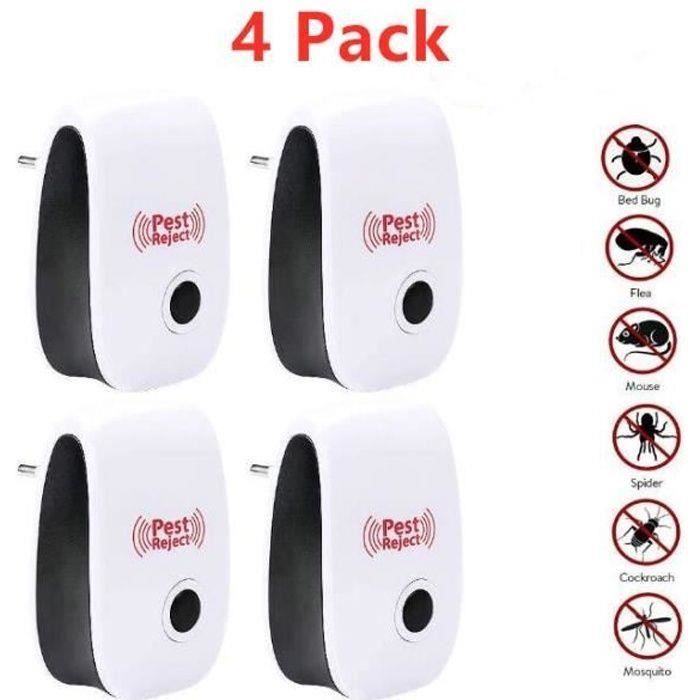 4PCS Rpulsif Ultrason Anti-Rongeurs Repulsif Insectes Ultrasons Pest ...