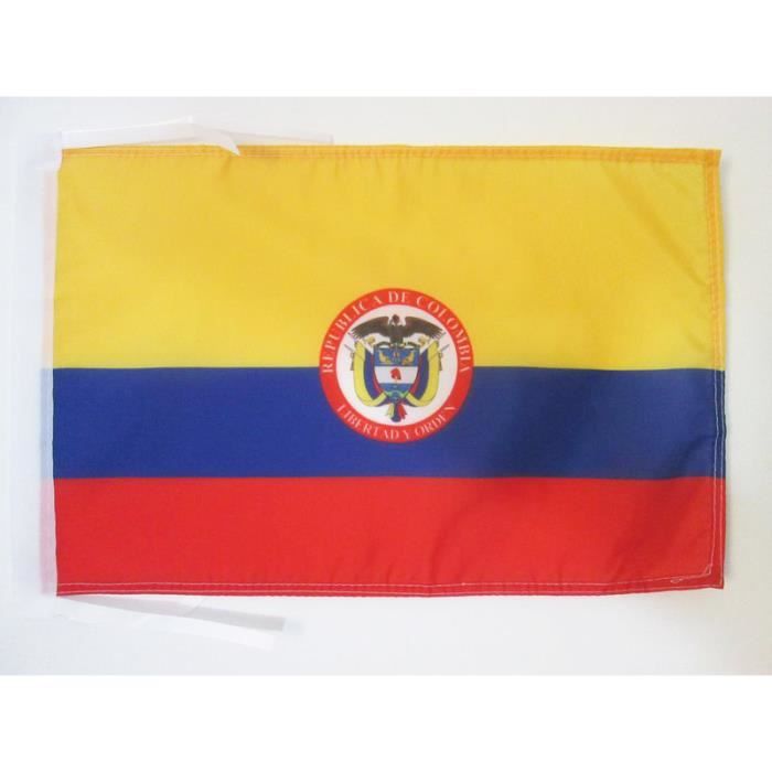 Drapeau Colombie avec armes 45x30cm - colombien Haute qualité ...