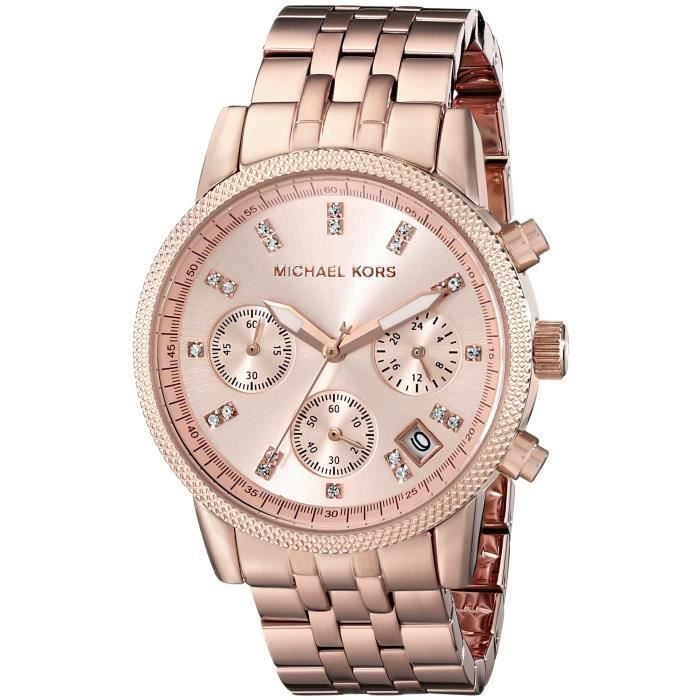 MICHAEL KORS FEMME 37MM CHRONOGRAPHE DATE MINÉRAL VERRE MONTRE MK6077 ...