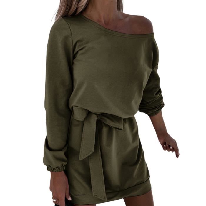 ROBE Robe élégante, style-Army Green Army green - Cdiscount Prêt-à-Porter