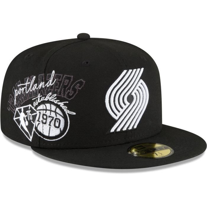 New Era 59Fifty Fitted Cap - NBA BACK HALF Black Edition Portland trail ...