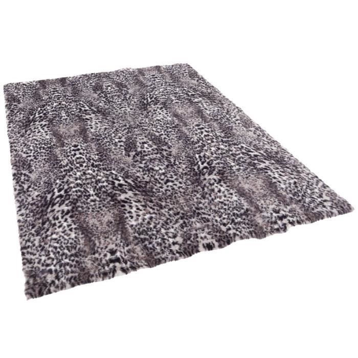 Pergamon - Pearl Léopard - Tapis de luxe en fourrure synthétique super ...