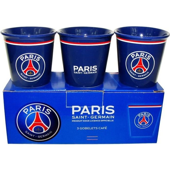 Cofffret-Cadeau PSG 3 x Mini-Mugs Café Officiels - Cdiscount Maison