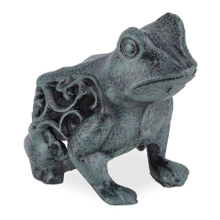 Relaxdays Statuette de grenouille, en fonte, pour jardin, H x L x P ...