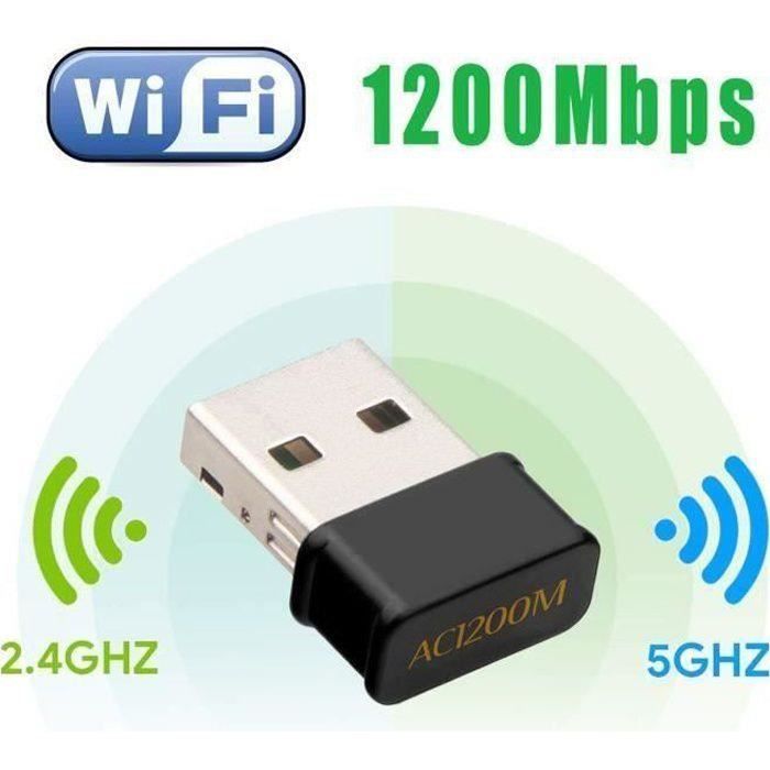COOK-Mini USB WiFi Adaptateur 1200Mbps Clé WiFi Dongle AC Dual Band ...