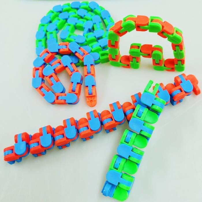 Fidget Toys Soulagement Soulagement Wacky Tracks Finger Sensory Toy Snap et click 48 Liens pour ...