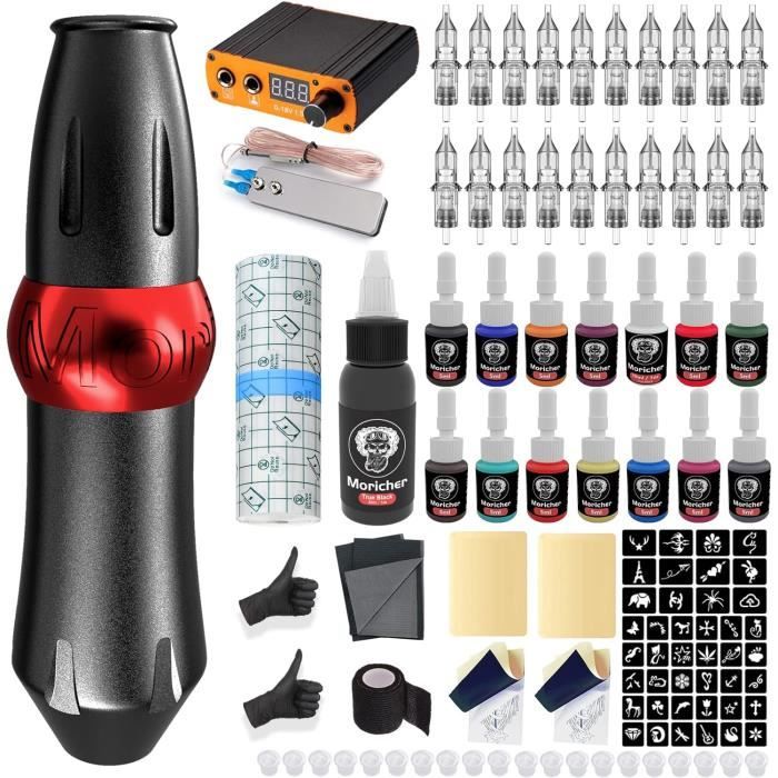 Kit Tatouage Complet-Tattoo Stylo Rotatif Hybride 15 Encres 20 ...