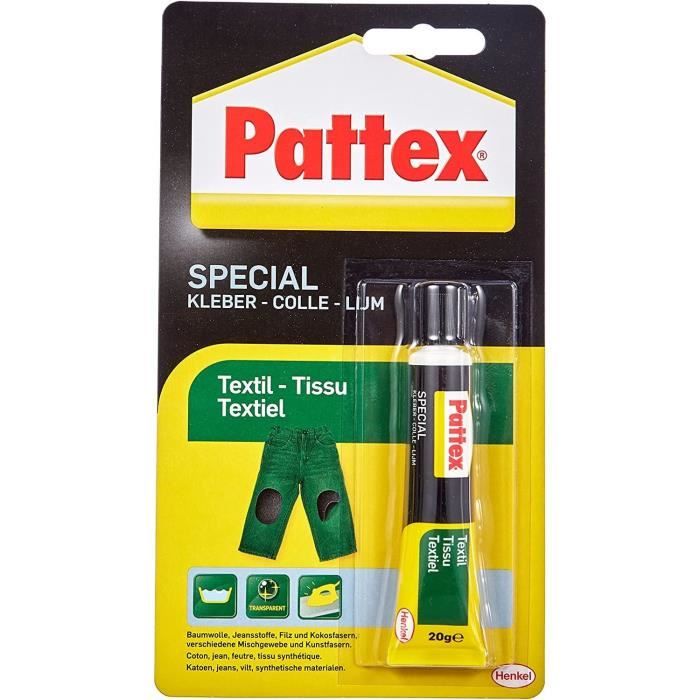 Pattex Colle spéciale textile, tube de 20 g de colle pour une tenue ...