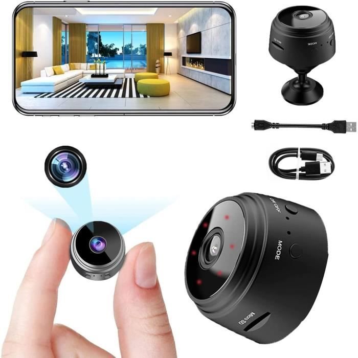 Mini Camera Espion Cachee Enregistreur,Full HD 1080P Micro Caméra WiFi ...