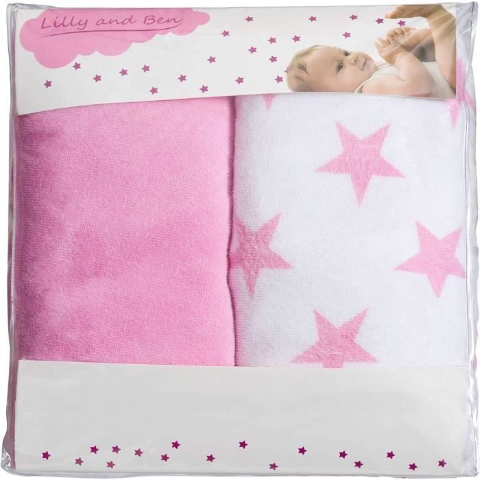 Lilly and Ben 2x Housse pour Matelas à Langer - Tissu Coton éponge ...